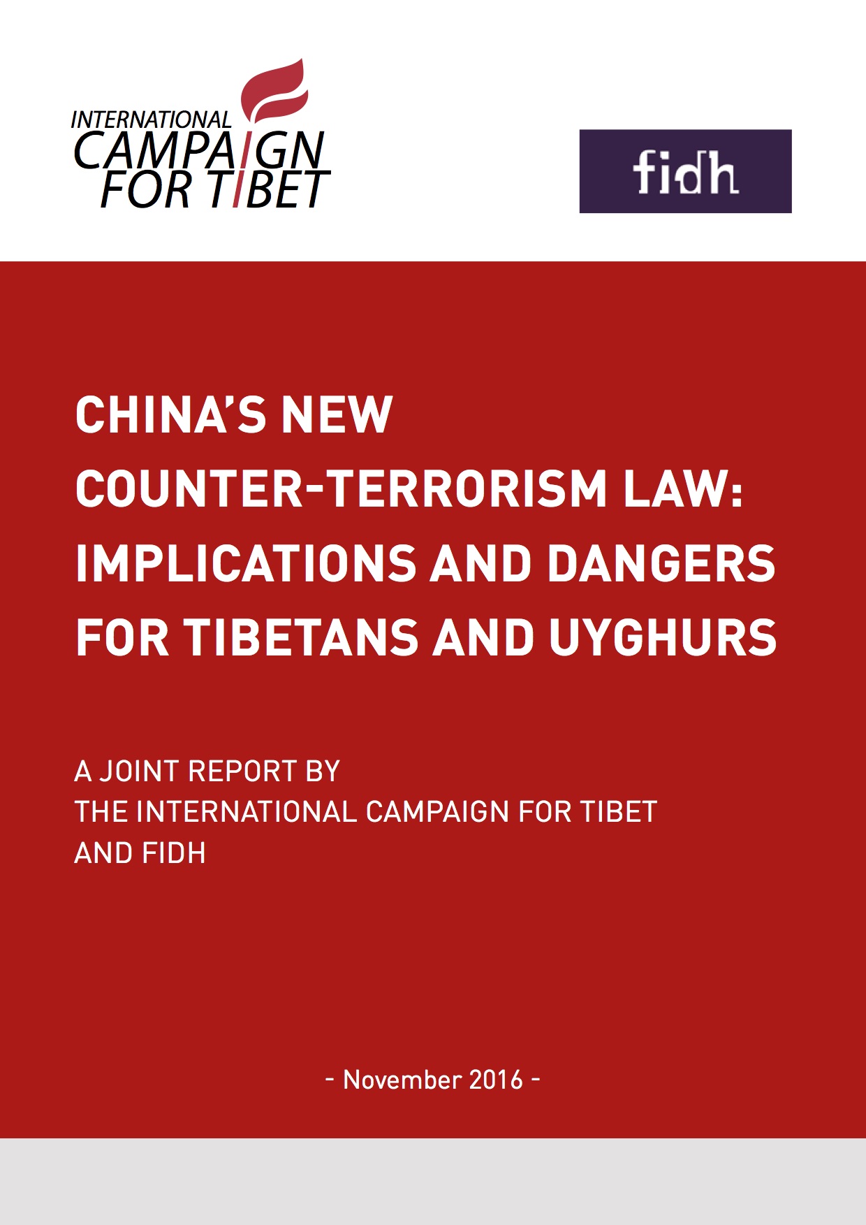 New ICT-FIDH Report: Dangers of China’s counter-terrorism law for ...